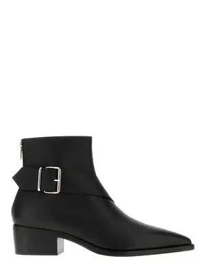 Alexander McQueen Leather Ankle Boots - Black