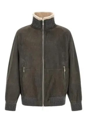 Brunello Cucinelli BRUNELLO CUCINELLI Leather Jacket Gray