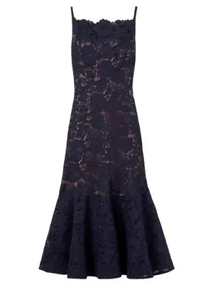 SELF-PORTRAIT Spiral Lace Midi Dress - Multicolor