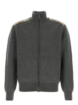 Burberry Wool Blend Cardigan - Gray