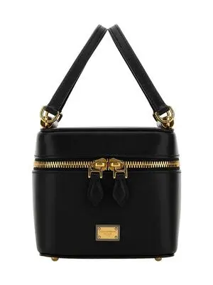 Dolce & Gabbana Leather Sicily Cube Handbag - Black