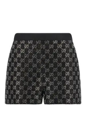 Gucci Gg Lamé Tweed Shorts - Black