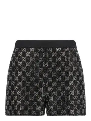 Gucci Gg Lamé Tweed Shorts - Black