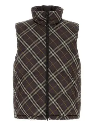 Burberry Embroidered Polyester Reversible Down Jacket - Multicolor