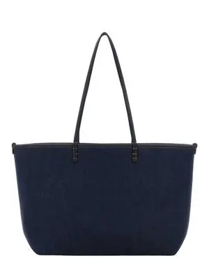 Fendi Denim Reversible Shopping Bag - Blue