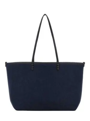 Fendi Denim Reversible Shopping Bag - Blue