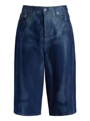 Off-White Printed Denim Shorts - Multicolor