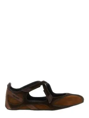 Attico Floor 01 Suede Ballerina Flats - Brown