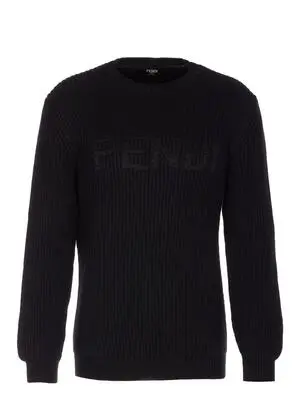Fendi Maxi Lettering Sweater - Black