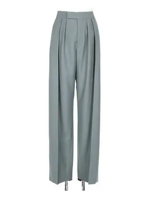 Chloé Tailored Wool Gabardine Cigarette Trousers - Gray