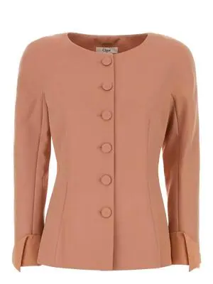 Chloé Antiqued Wool Blazer - Pink