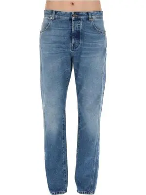 Balmain Straight Fit Denim Jeans - Blue