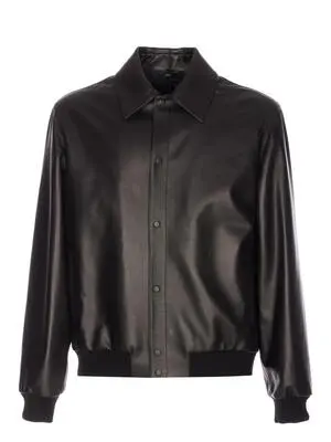 Fendi Maxi Lettering Leather Jacket - Black