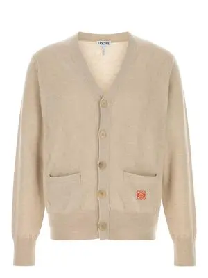 Loewe Sand Wool Blend Cardigan - Brown