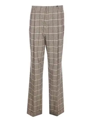 Valentino Garavani Wool Trousers With Lapel - Gray