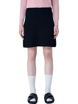 JIL SANDER Wool Mini Skirt - Black