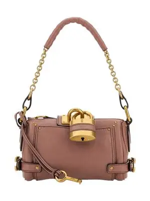 Chloé Antiqued Leather Small Paddington Shoulder Bag - Pink