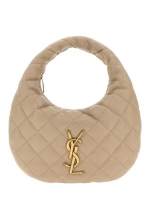 Saint Laurent Sand Nappa Leather Icarino Shoulder Bag - Brown