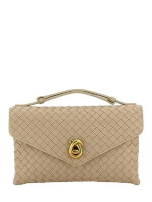 Bottega Veneta Beige Leather Knot Lock Handbag - Brown