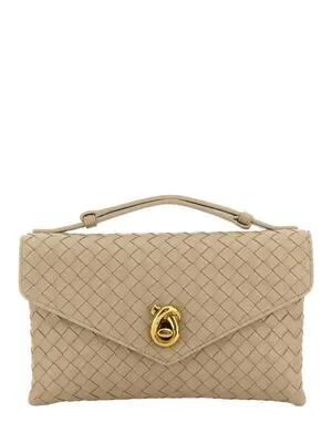 Bottega Veneta Leather Knot Lock Handbag - Brown