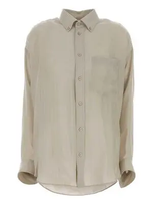Balenciaga Cupro Oversize Shirt - Brown