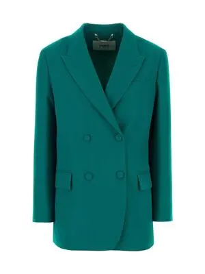 Fendi Turquoise Grain De Poudre Blazer - Blue