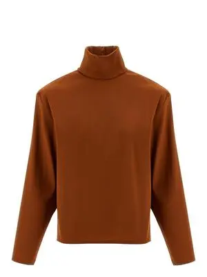 Saint Laurent SAINT LAURENT Structured Shoulder Sweater Orange