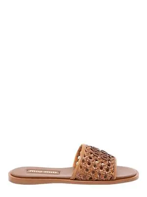 Miu Miu Woven Slide Sandals - Multicolor