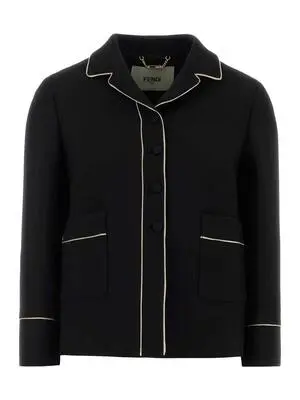 Fendi Wool Blend Blazer - Black