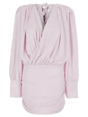ROTATE BY BIRGER CHRISTENSEN Silk Draped Mini Dress - Multicolor