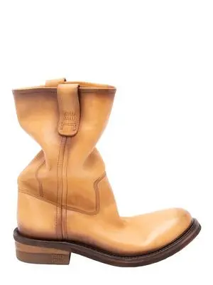 Miu Miu Foule Leather Booties - Multicolor