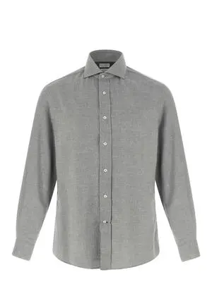 Brunello Cucinelli Brunello Cucinelli Men Cotton Shirt Gray