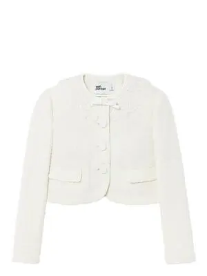 SELF-PORTRAIT Boucle Lace Collar Jacket - Multicolor