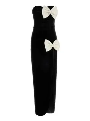Alessandra Rich Stretch Velvet Dress - Black
