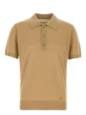 Valentino Garavani Camel Wool Polo Shirt - Brown