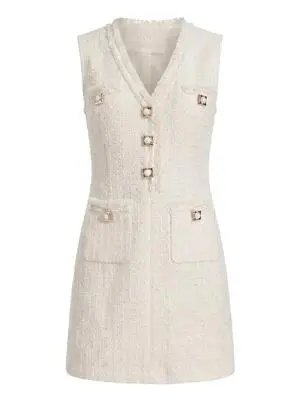 SELF-PORTRAIT Boucle Mini Dress - Multicolor