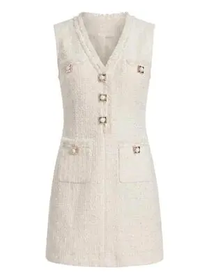 SELF-PORTRAIT Boucle Mini Dress - Multicolor