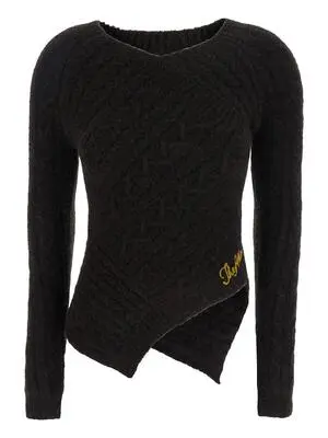 Attico Asymmetrical Wool Sweater - Multicolor