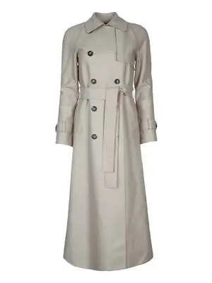 Harris Wharf London HARRIS WHARF LONDON Long Raglan Trench Light Pressed Wool Multicolor