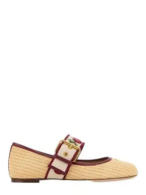 Valentino Garavani Raffia Ballerinas - Brown