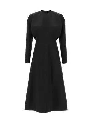 Victoria Beckham Virgin Wool Midi Dress - Gray