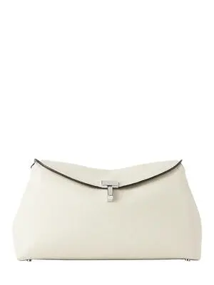 TOTEME T-lock Leather Clutch Bag - White