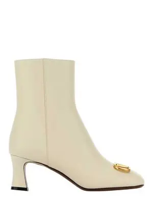Valentino Garavani Leather Vlogo Signature Ankle Boots - White