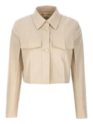 Fendi Tailored Crop Jacket - Cream