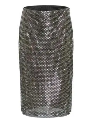 SELF-PORTRAIT Rhinestone Midi Skirt - Multicolor