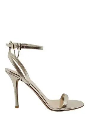 Valentino Garavani Leather Heel Sandals - Gold