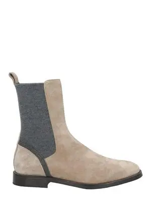 Brunello Cucinelli BRUNELLO CUCINELLI Suede Boots Cream