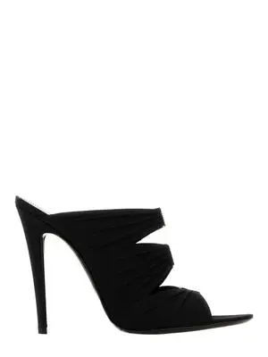 Saint Laurent Fabric Emilie Mules - Black