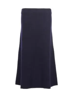 JIL SANDER Long Wool Skirt - Blue