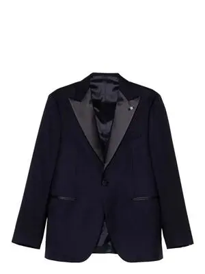 Tagliatore Wool Smoking Jacket - Multicolor